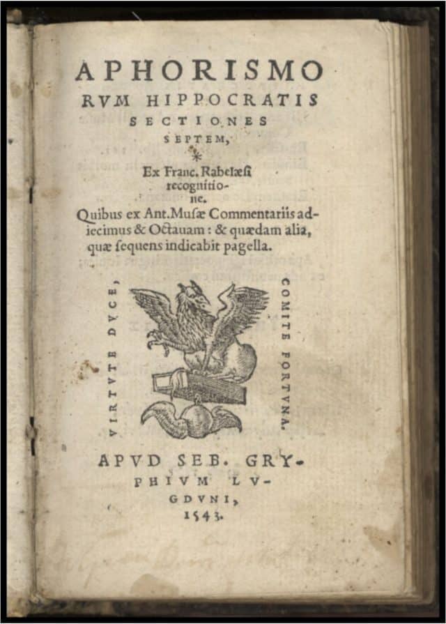 Hippocrates Translated by François Rabelais | December 2018 Notes from ...