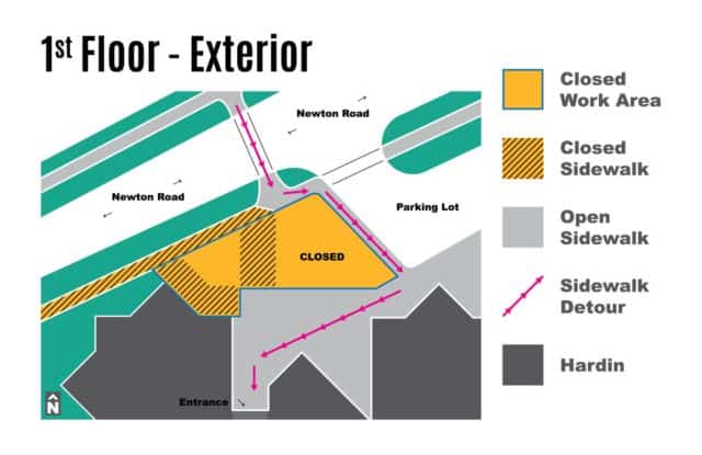 Newton Road Sidewalk Closed October 10 through 21 – Need to Know